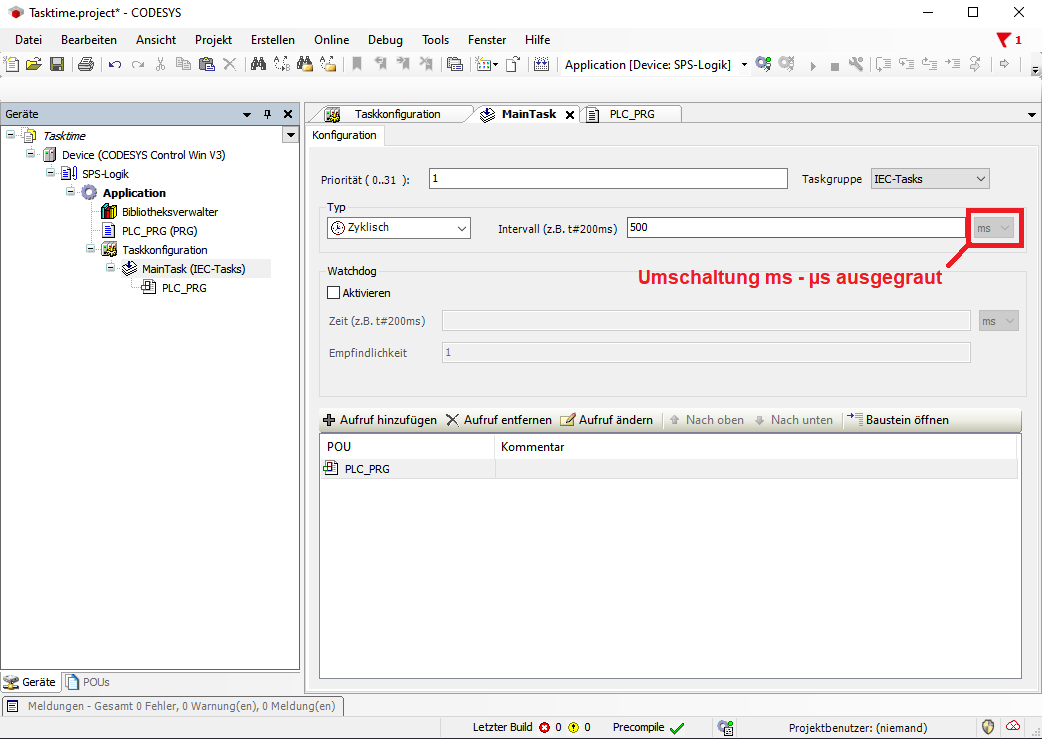 CODESYS Forge - CODESYS Forge / Talk / Deutsch 🇩🇪: Zykuszeit kürzer als 1 ms